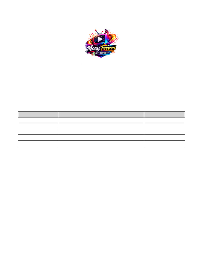 Contrato Mary Ferrari Midia Indoor Editavel Com Logo | PDF