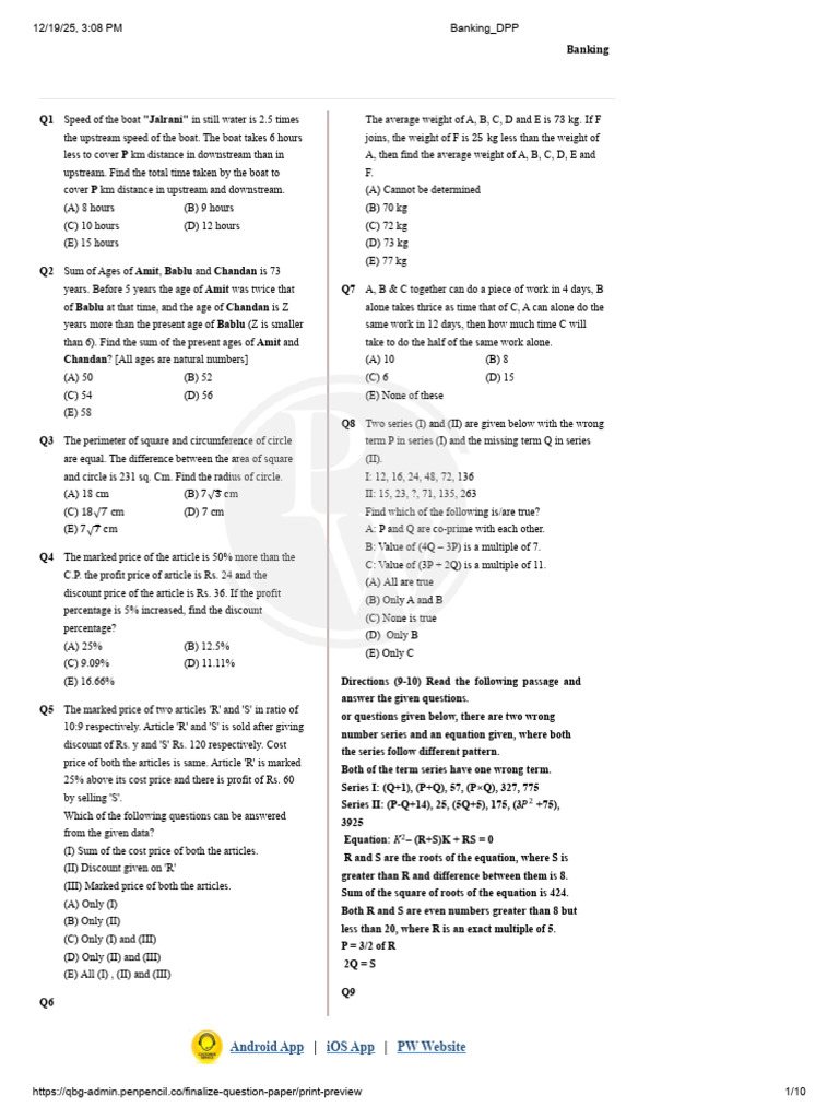 RRB PO and RRB Clerk Mains Class_19 DEC | PDF | Area | Circle