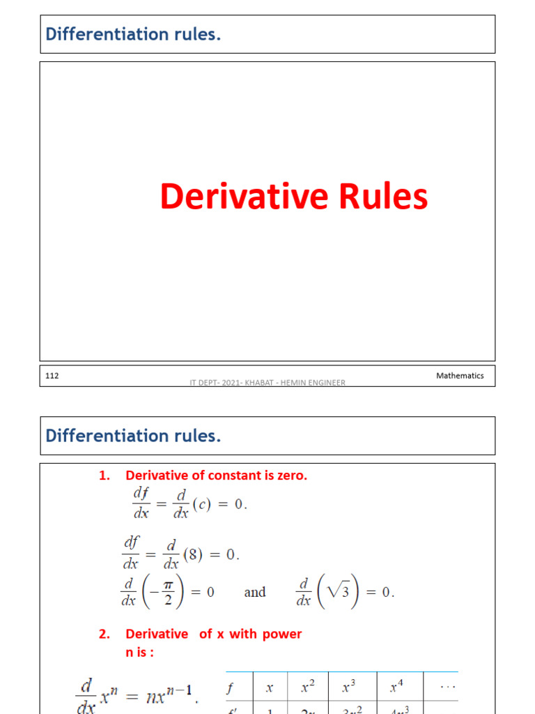 DERIVATIVE APPLICATIONS LEC 5-6 (2) | PDF | Derivative | Function ...