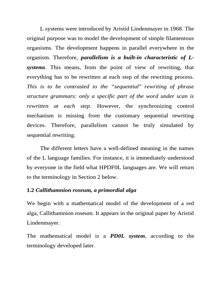 Basics of L systems | PDF | Grammar | Linguistics