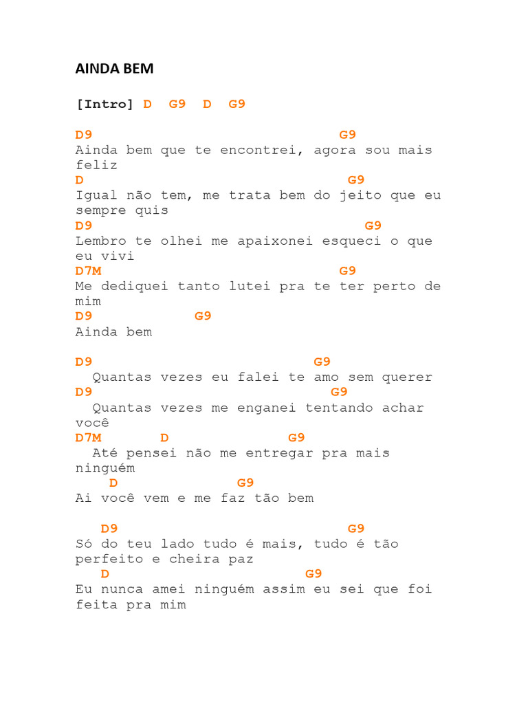 Ainda Bem - Cifra | PDF