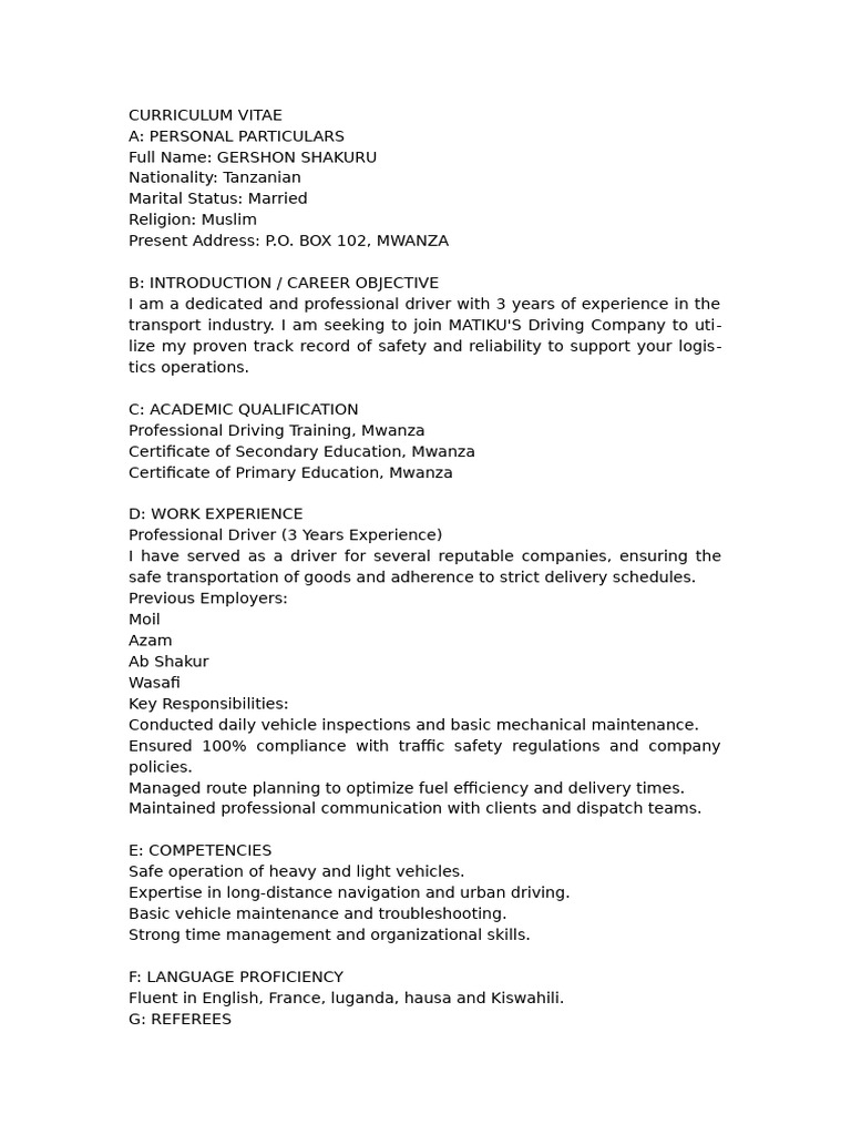 Curriculum Vitae | PDF