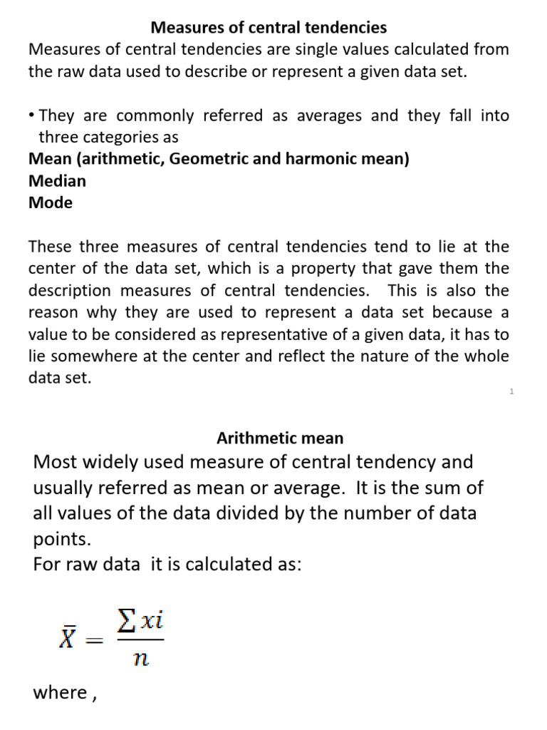 3. Measures of central tendencies | PDF | Mode (Statistics) | Mean