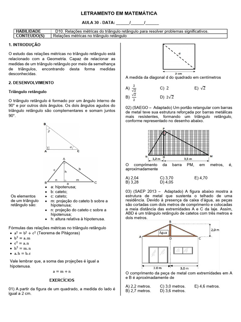 AULA 30 (2) | PDF | Triângulo | Matemática