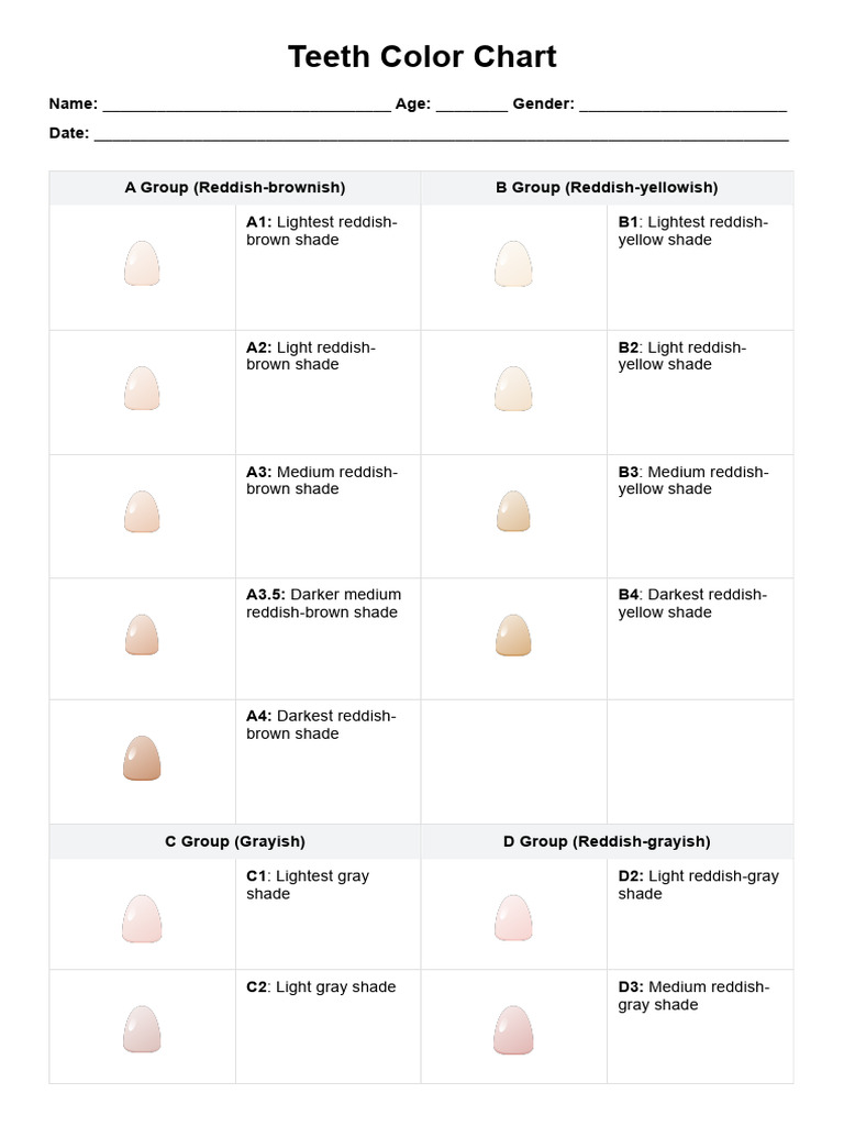 Teeth Color Chart | PDF