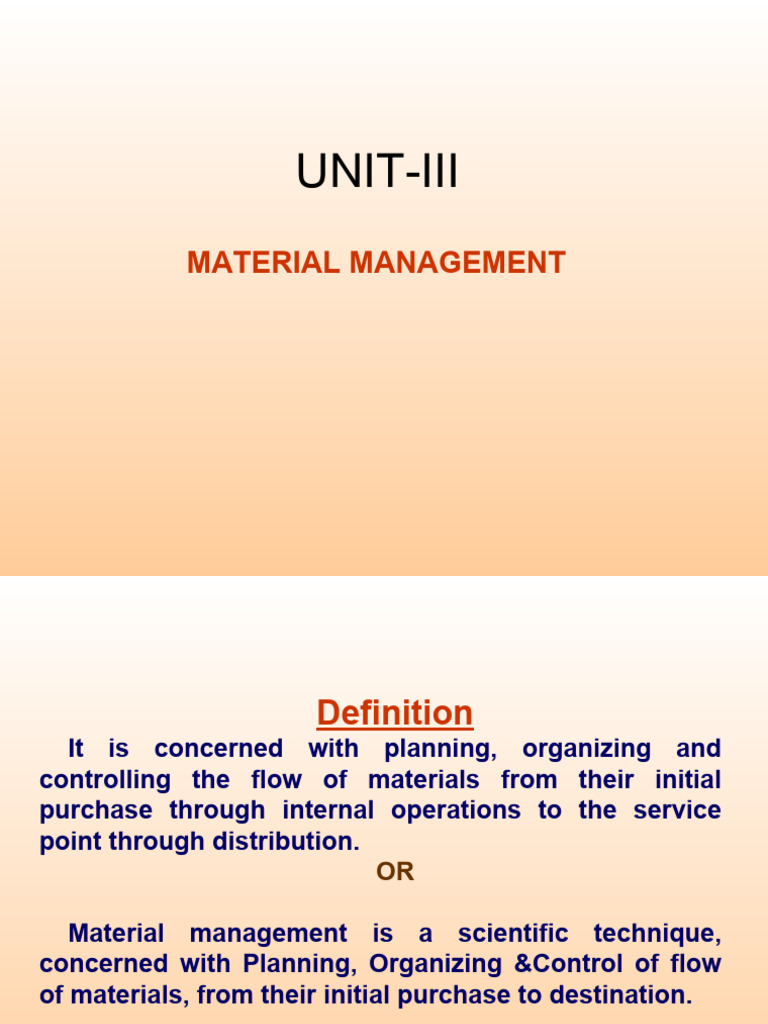 Pom Unit III | PDF | Inventory | Lean Manufacturing