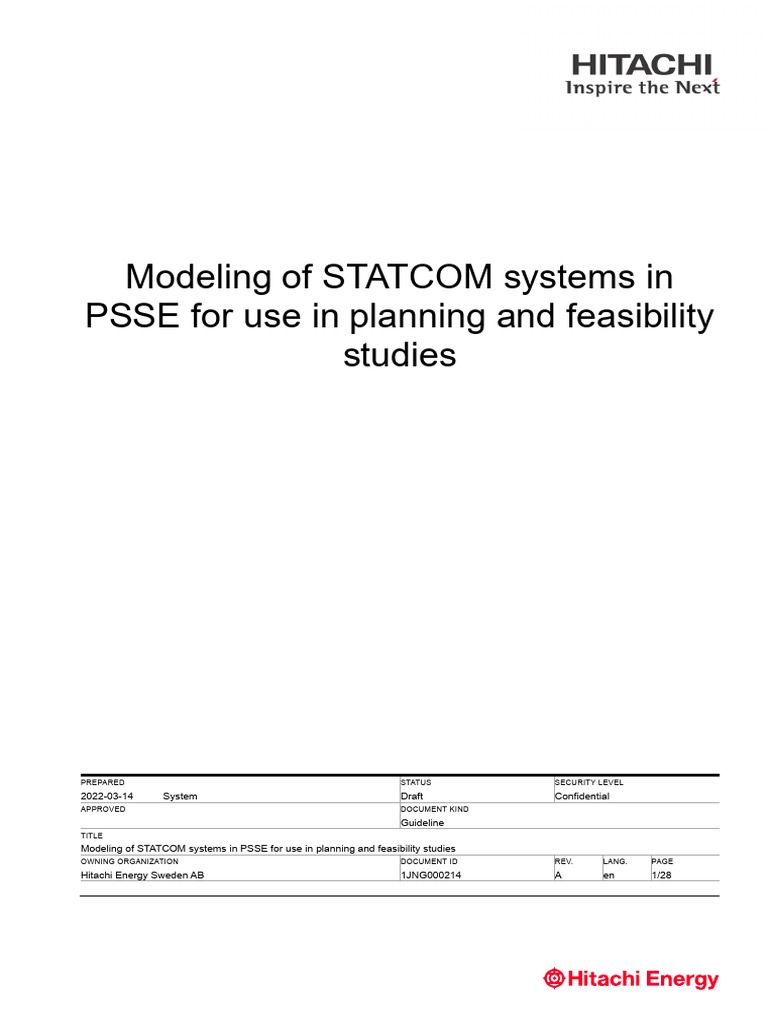 GL - Modeling of STATCOM Systems in PSSE for Use in Planning and ...