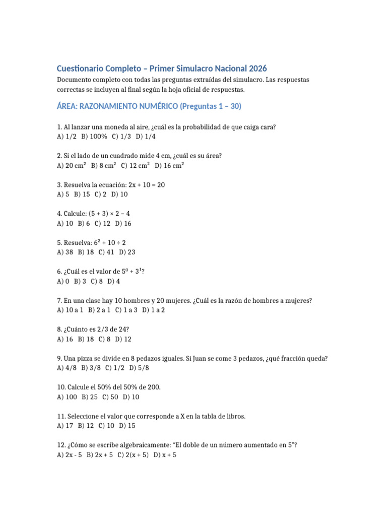 Cuestionario 100 Preguntas Completo (1) | PDF