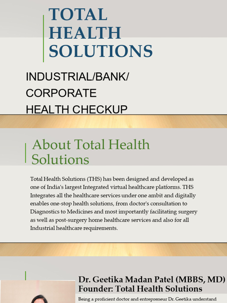 TOTAL HEALTH SOLUTIONS Industrial Healthcheckup Updated | PDF ...