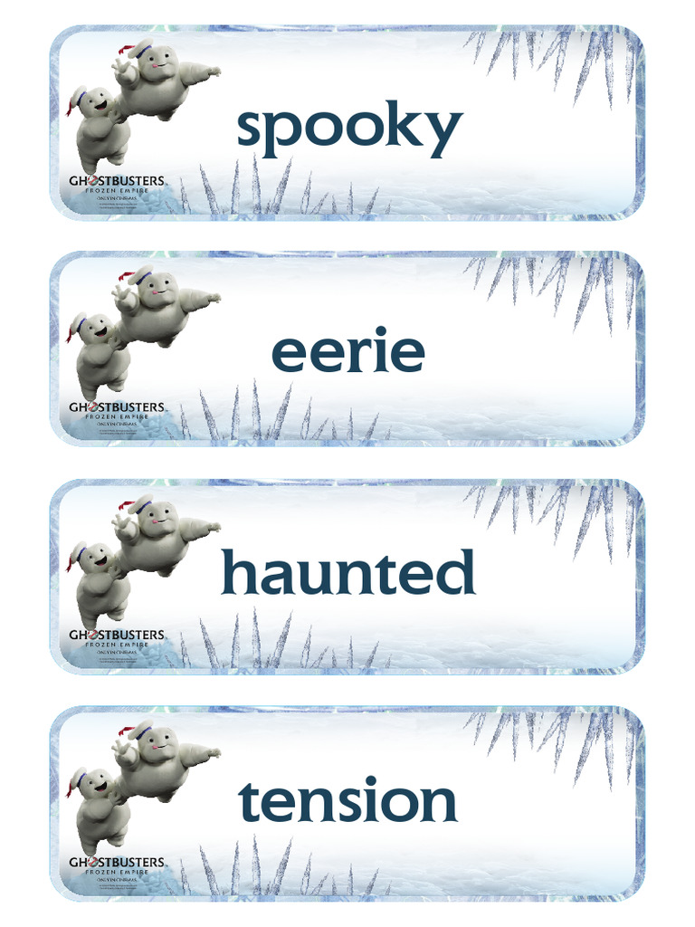 Writing Spooky Stories Word Cards | PDF