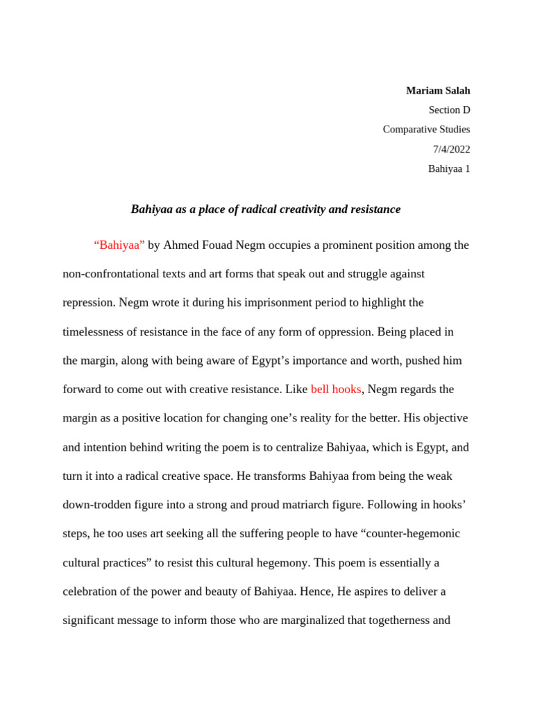 8.mariam Salah - Very Good Analysis of Bahiyaa 1 | PDF
