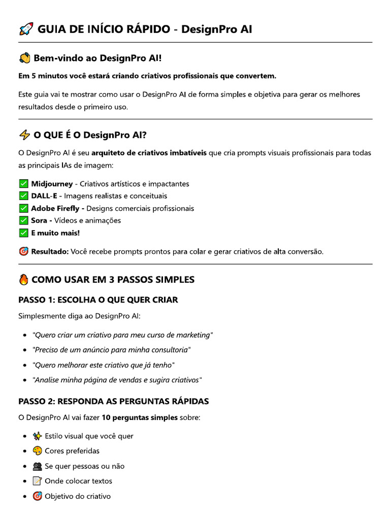Guia de Início Rápido - Designpro Ai | PDF