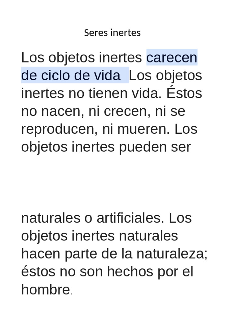 Seres Inertes | PDF