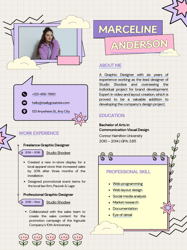 Bright Cute Resume | PDF