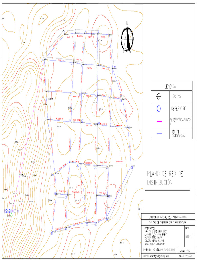 Plano de Redes-Alcantirillado-red-plano de Red de Distribucion | PDF