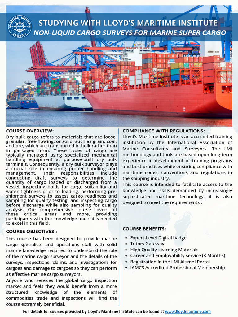 Non LiquidCargoSurveysforMarineSuperCargo | PDF | Cargo | Shipping