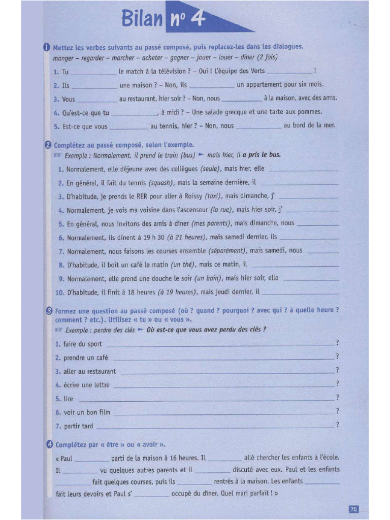 Bilan Test Passé Composé | PDF