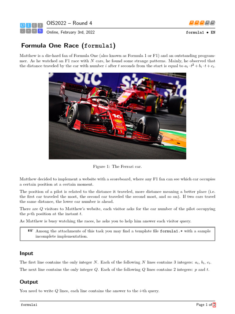Formula One Race | PDF | Formula One | Formula Racing Series