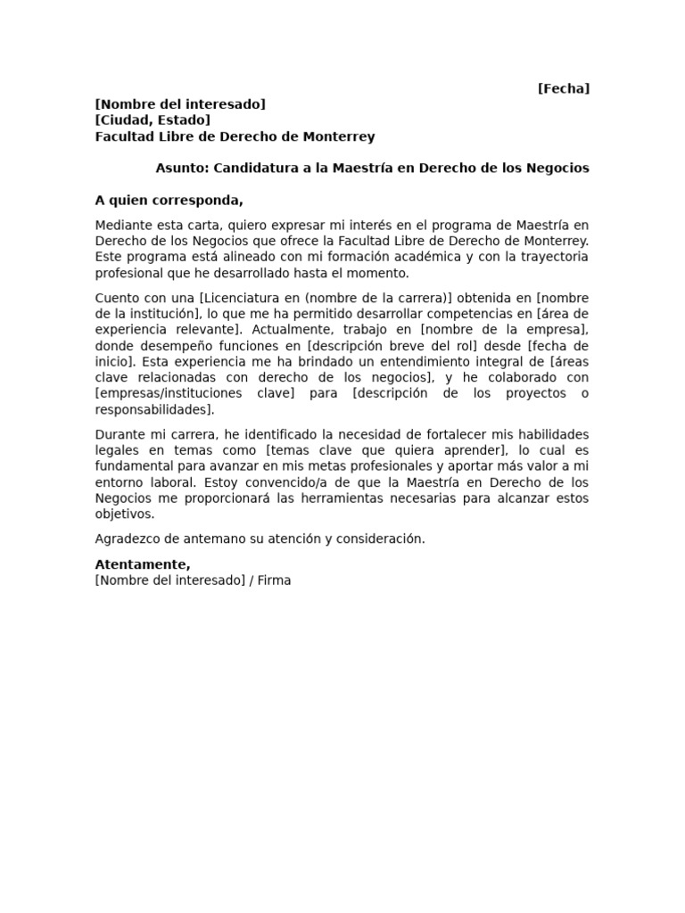 Muestra Carta Interés | PDF