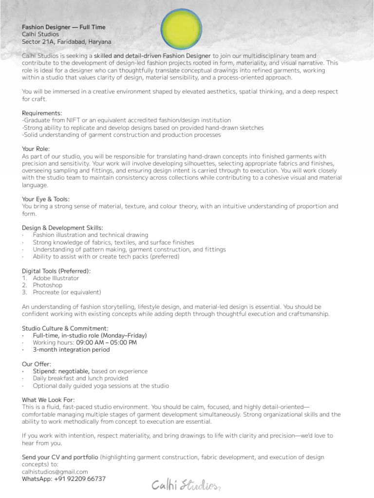 Fashion DesignerJob Descriptions | PDF | Design | Fashion
