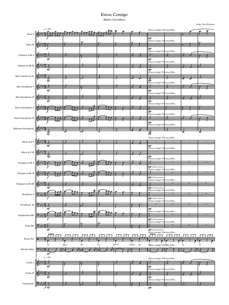 Estou Contigo Orquestra e Voz - Score and Parts | PDF | Aérophones ...