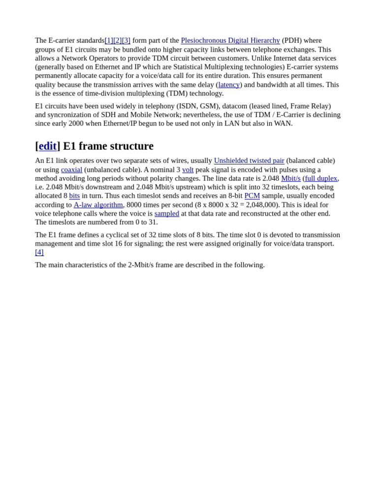 E1 Framing | PDF | Telecommunications Standards | Digital Technology