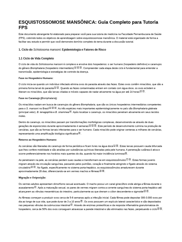 Esquistossomose Guia Completo Tutoria FPS | PDF | Hipertensão ...