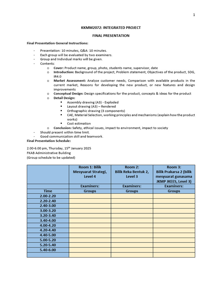 2025-2026 IP KKMM2072 Final Presentation Instructions v2 | PDF