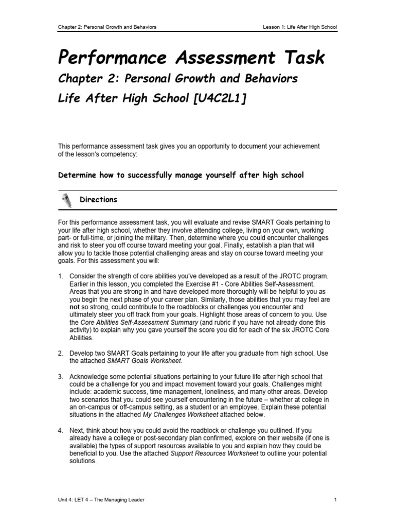U4C2L1M_Performance Assessment Task | PDF | Communication | Nonverbal ...