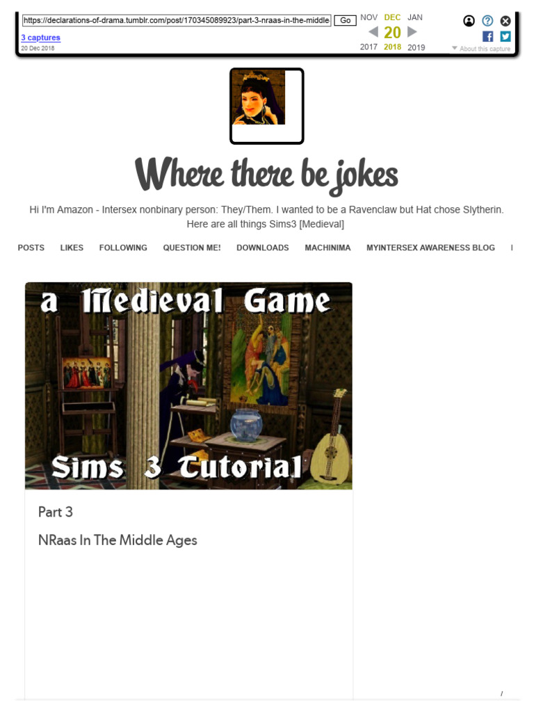 Where There Be Jokes — Part 3 NRaas in the Middle Ages _previous ...