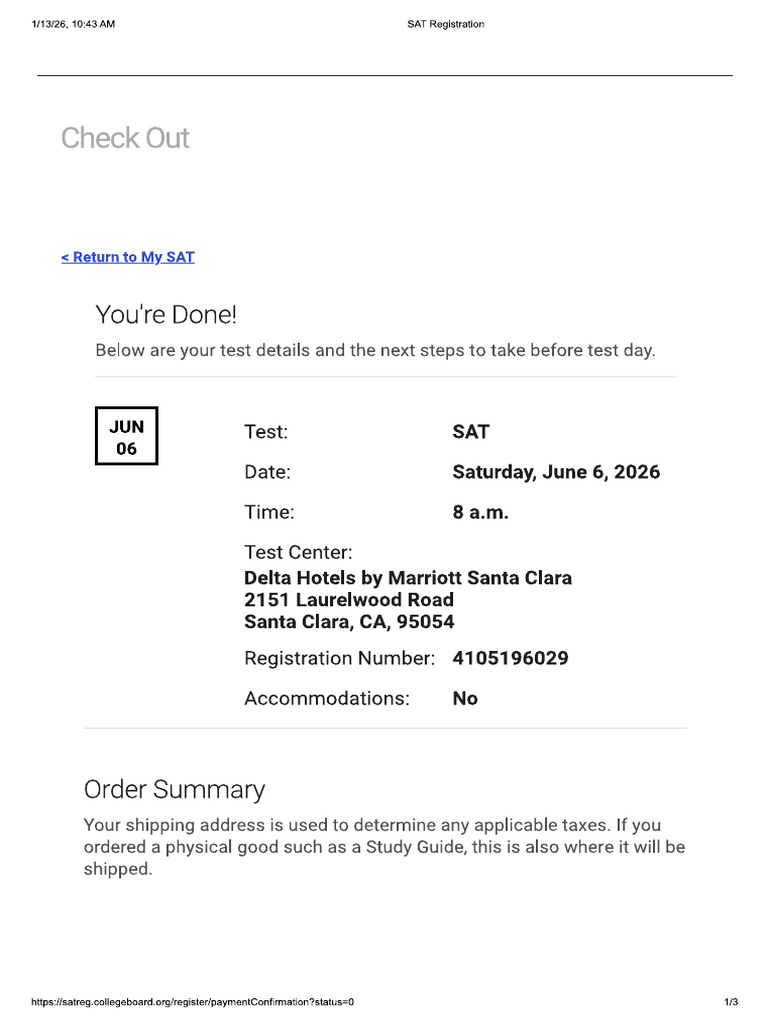 Sat Requirements | PDF