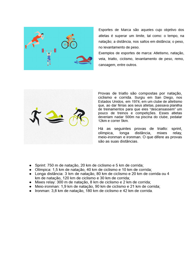 Imprimir Esportes de Marca | PDF | Triatlo Ironman | Esportes