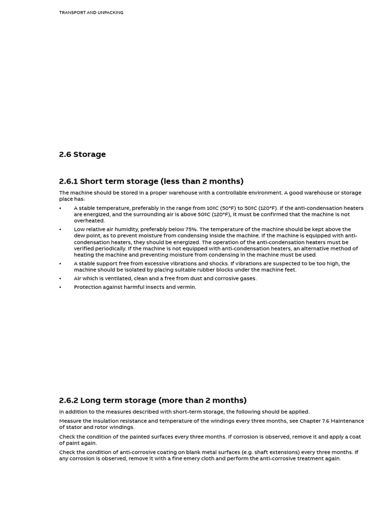 ABB Motor Storage Guideline | PDF | Corrosion | Applied And ...