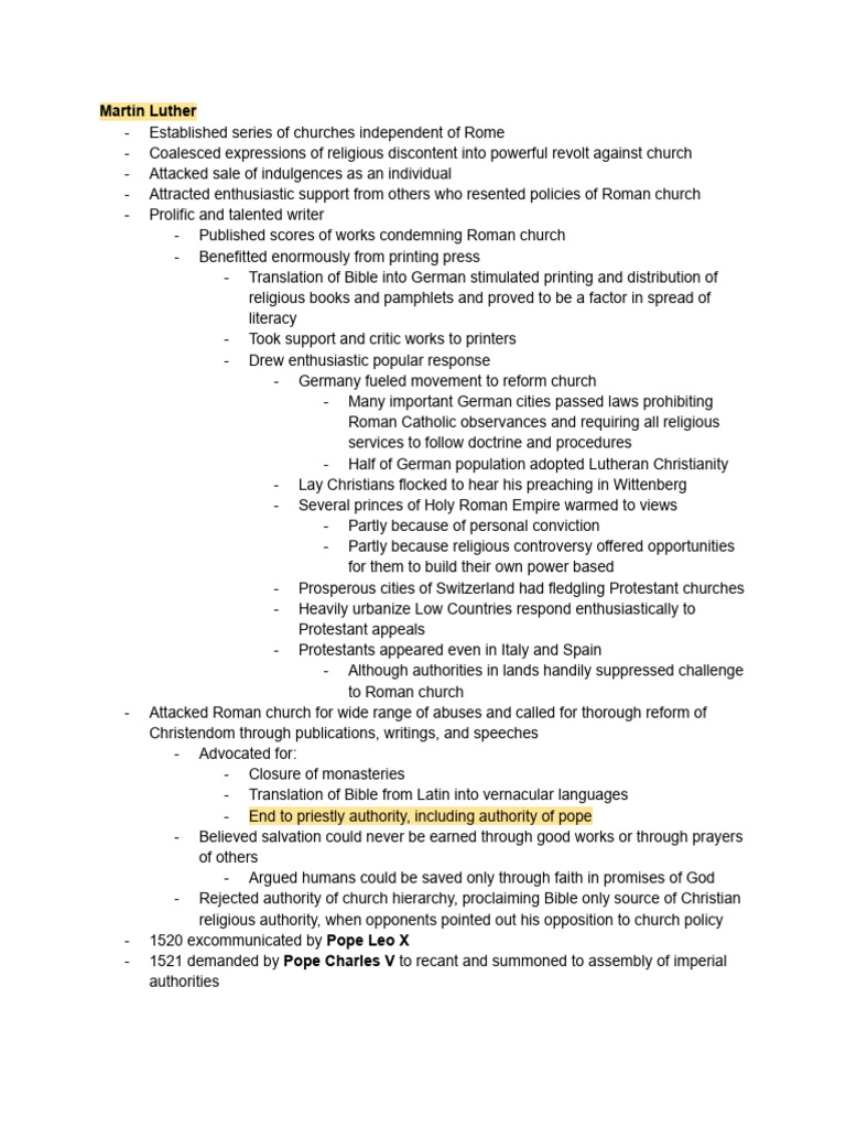 AP World - Unit 2 Review-2 | PDF | Protestantism | Catholic Church