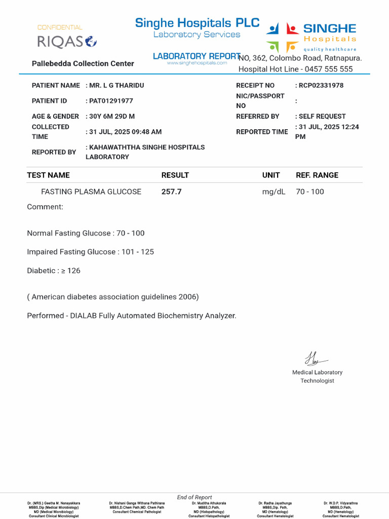 Fasting Plasma Glucose-rcp02331978 | PDF