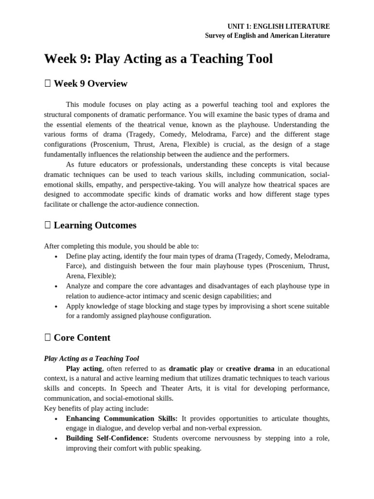 Group 9 - Play Acting As A Teaching Tool | PDF | Play (Theatre) | Comedy