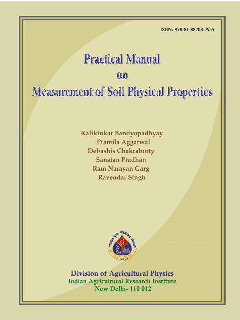 Practical Manual On Measurement of Soil Physical Properties | PDF ...