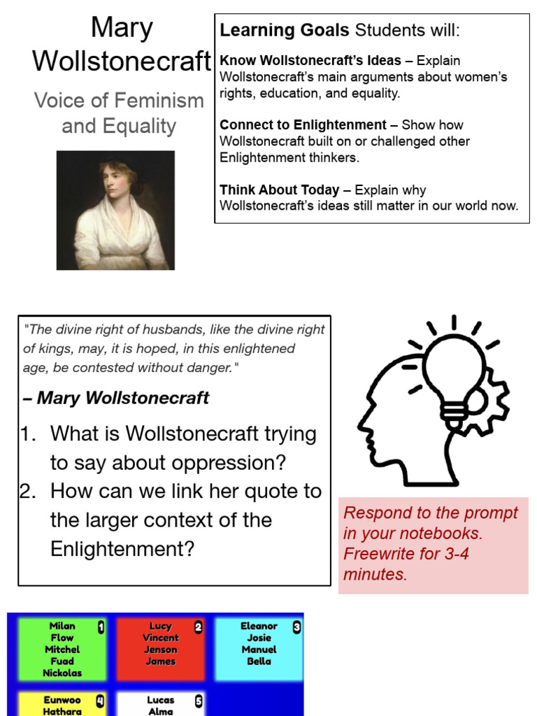 Mary Wollstonecraft - Voice of Feminism and Equality | PDF | Mary ...