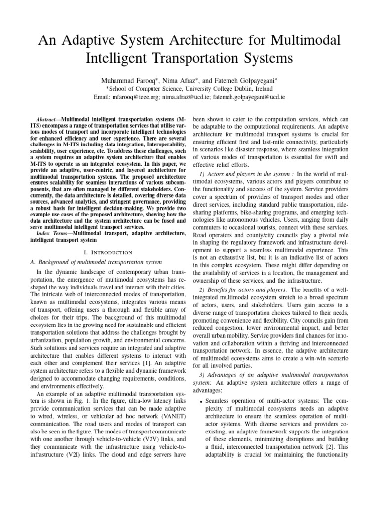 An Adaptive System Architecture For Multimodal Intelligent ...