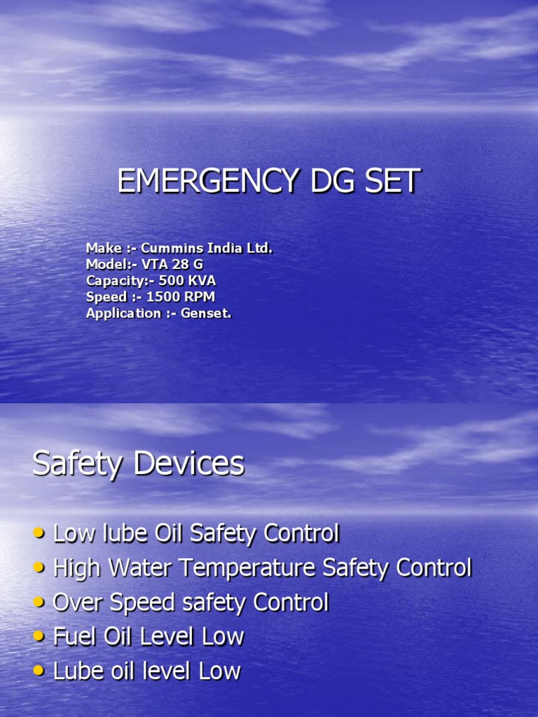 Emergency DG Set | PDF | Relay | Engines