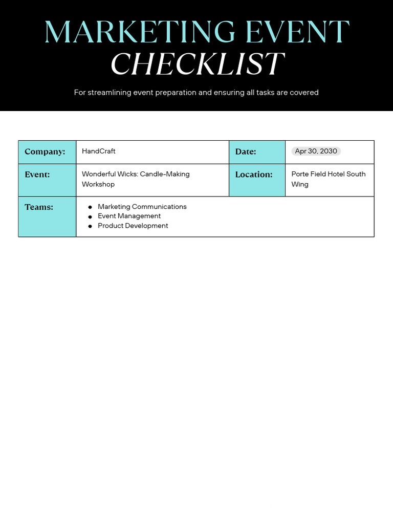 Event Checklist | PDF