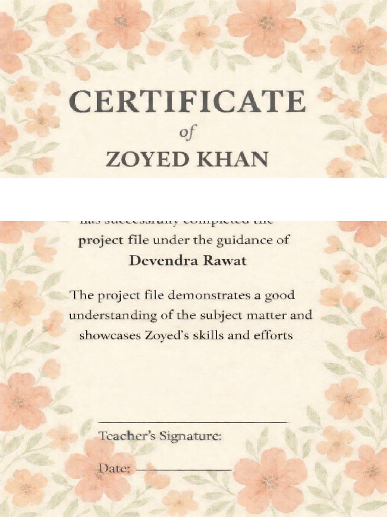 Final Certificates | PDF