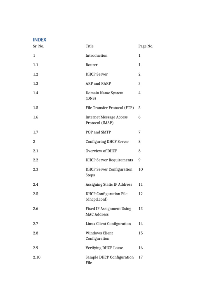 MTech ACN Lab Index | PDF