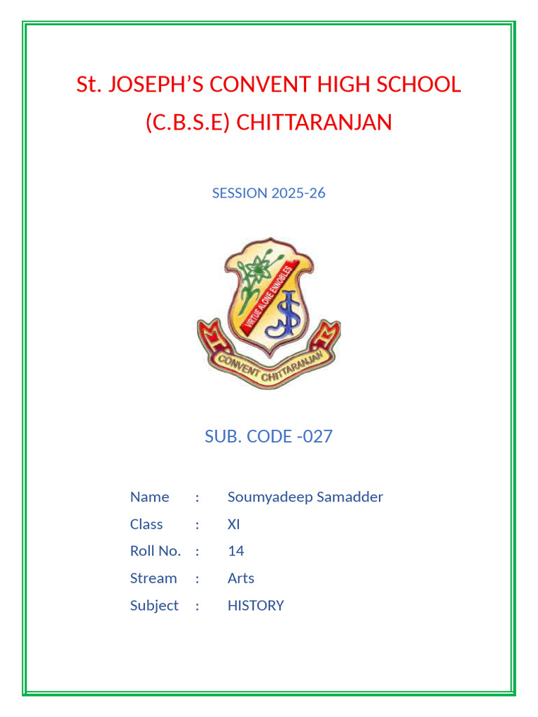 XI History Project File | PDF