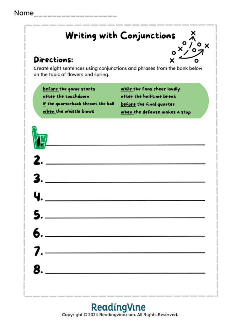 Writing With Conjunctions Activity | PDF