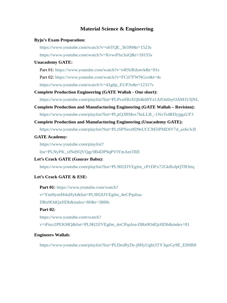 Material Science & Engineering | PDF
