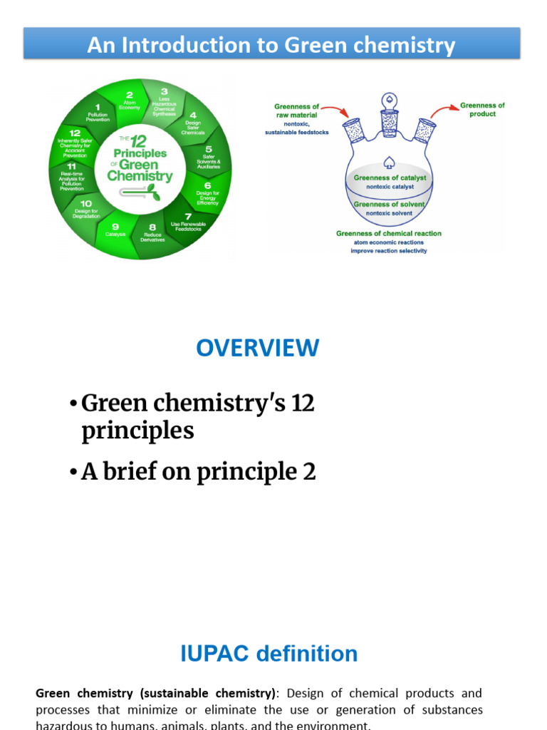 9. Green Chemistry.pptx | PDF | Green Chemistry | Chemistry
