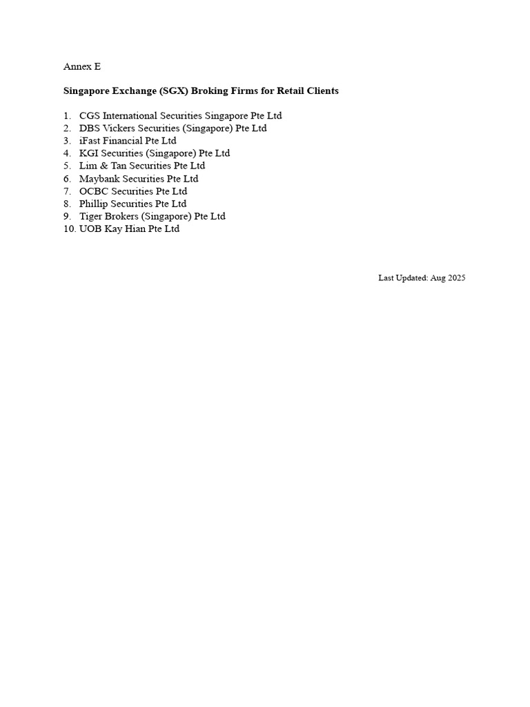 SDS AnnexESGXBrokingFirmsforRetailClients | PDF