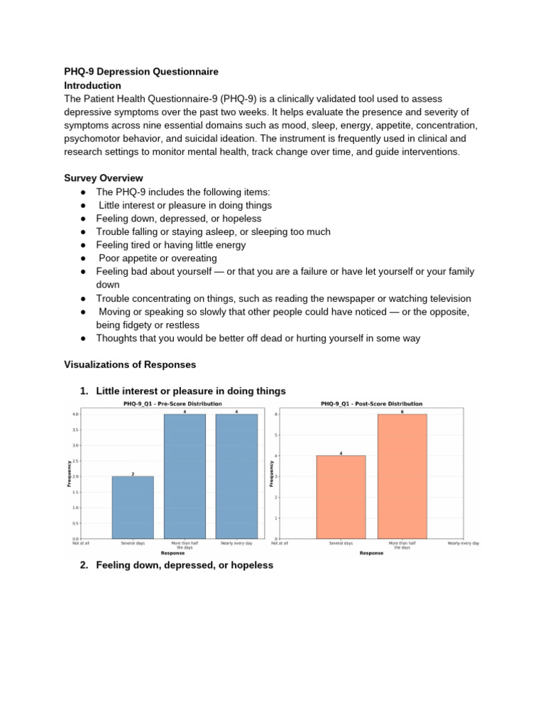 PHQ-9 Depression Questionnaire | PDF | Major Depressive Disorder ...