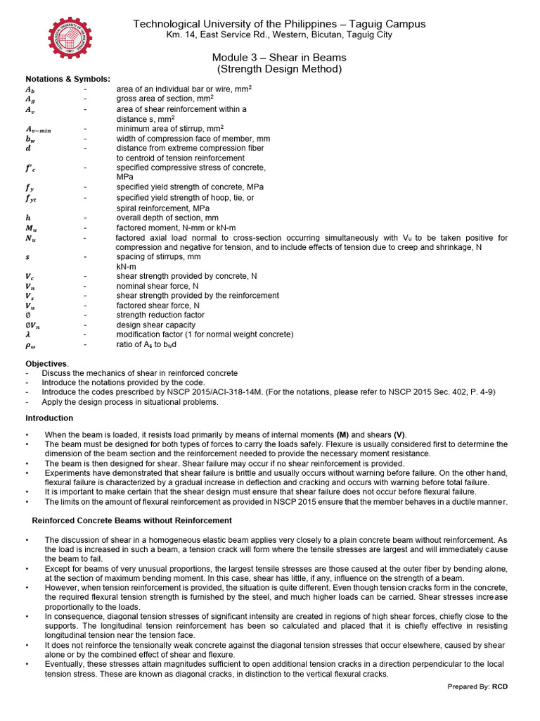 Module 3 - Shear in Beams | PDF | Fracture | Beam (Structure)